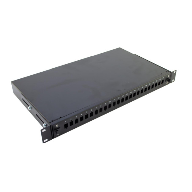 Patch panel, 24 port SC simplex/LC duplex, empty, black